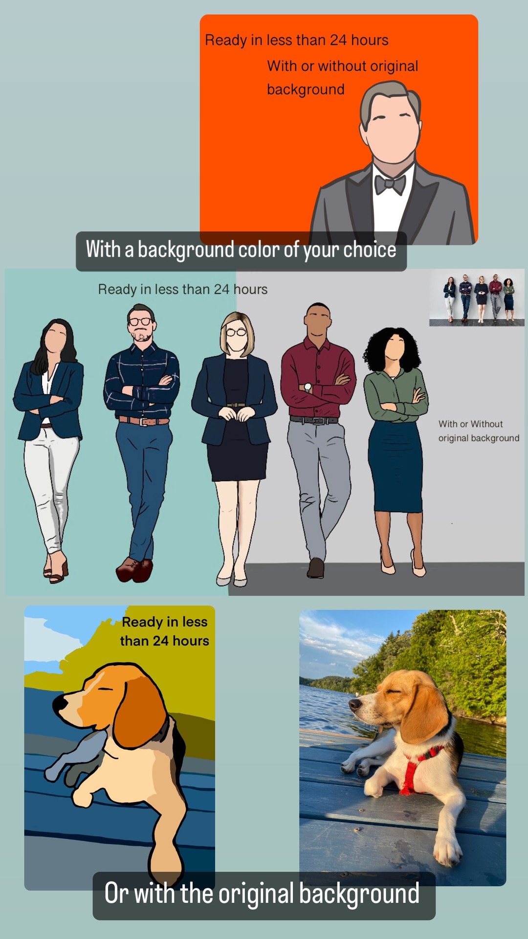 Faceless Digital Portrait, Custom Portrait, Digital Faceless Graphic ...