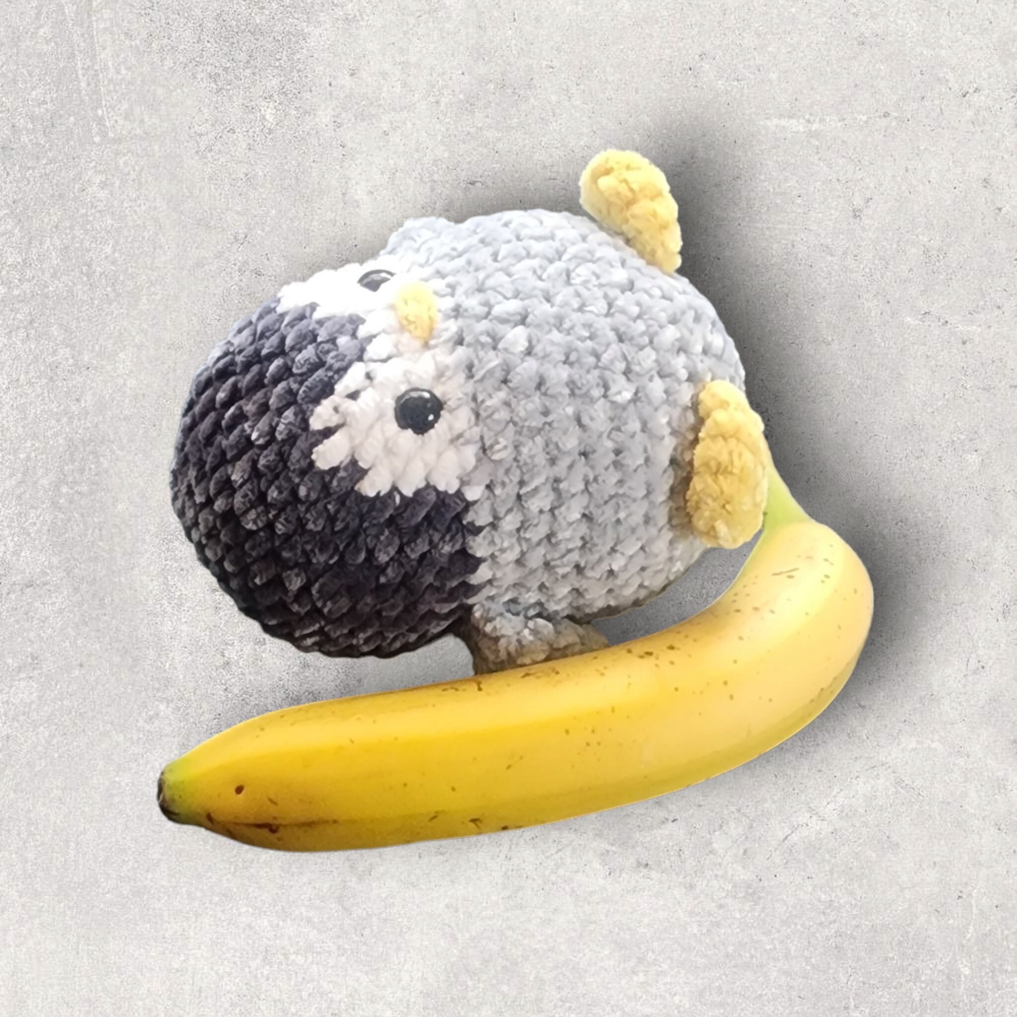 Gray Penguin Amigurumi Toy Plushy Penguin Soft and Fuzzy Banana for ...