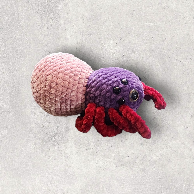 Handmade Crochet Jumping Spider Pink and Red Unique Amigurumi Stuffed ...