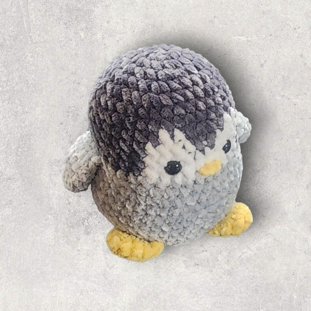 Gray Penguin Amigurumi Toy Plushy Penguin Soft and Fuzzy Banana for ...