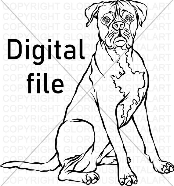 Boxer Dog Digital Downloadable Svg File Pdf File Jpg File | Etsy