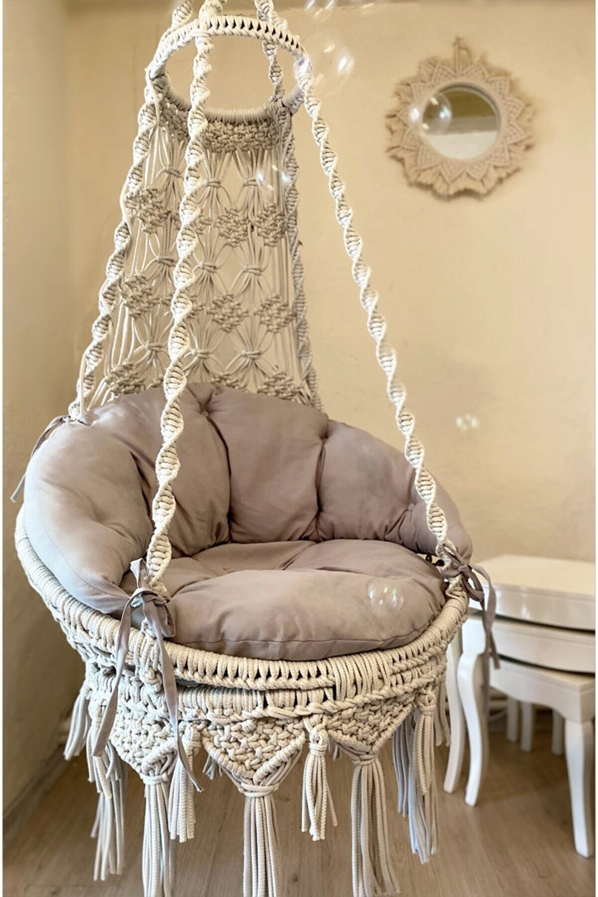 Bohemian Macrame Round Swing - Etsy