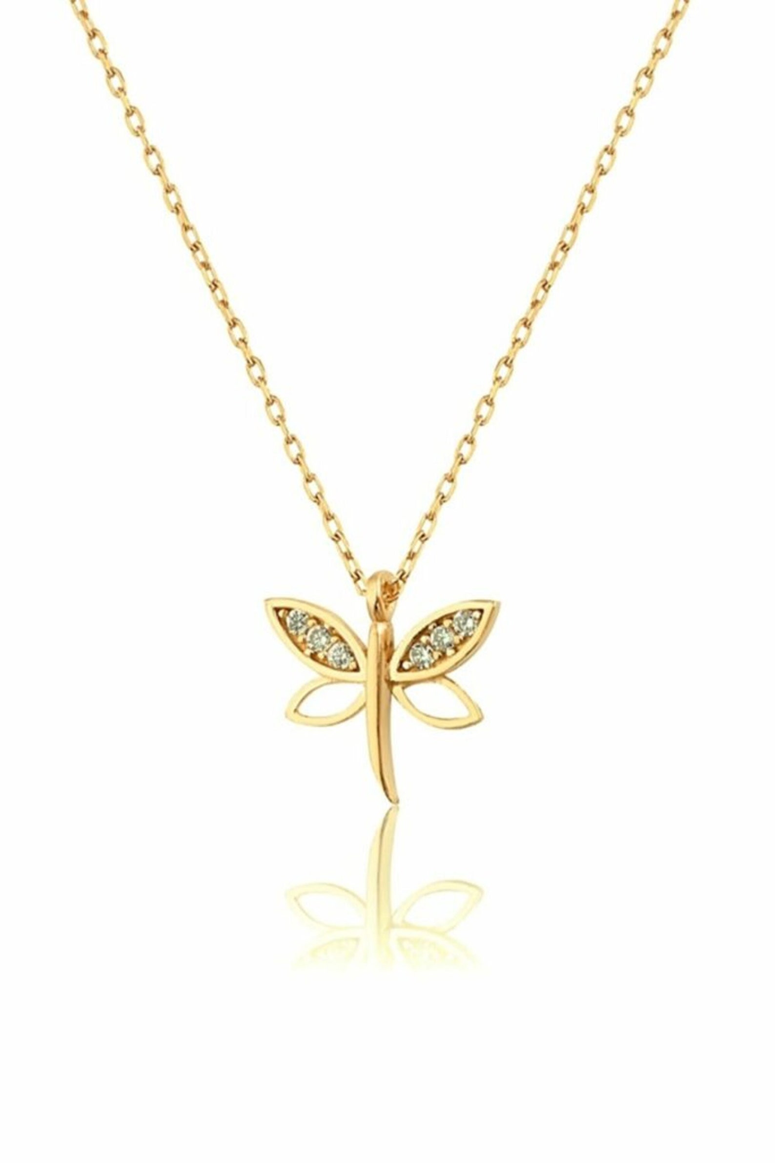 Dragonfly Necklace Chain With Pendant 925 Sterling Silver - Etsy