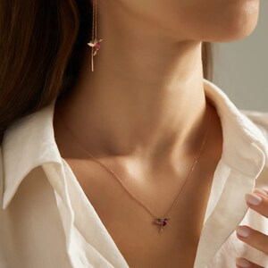 Necklace Hummingbird Bird 925 Sterling Silver Rosegold Gold Silver ...