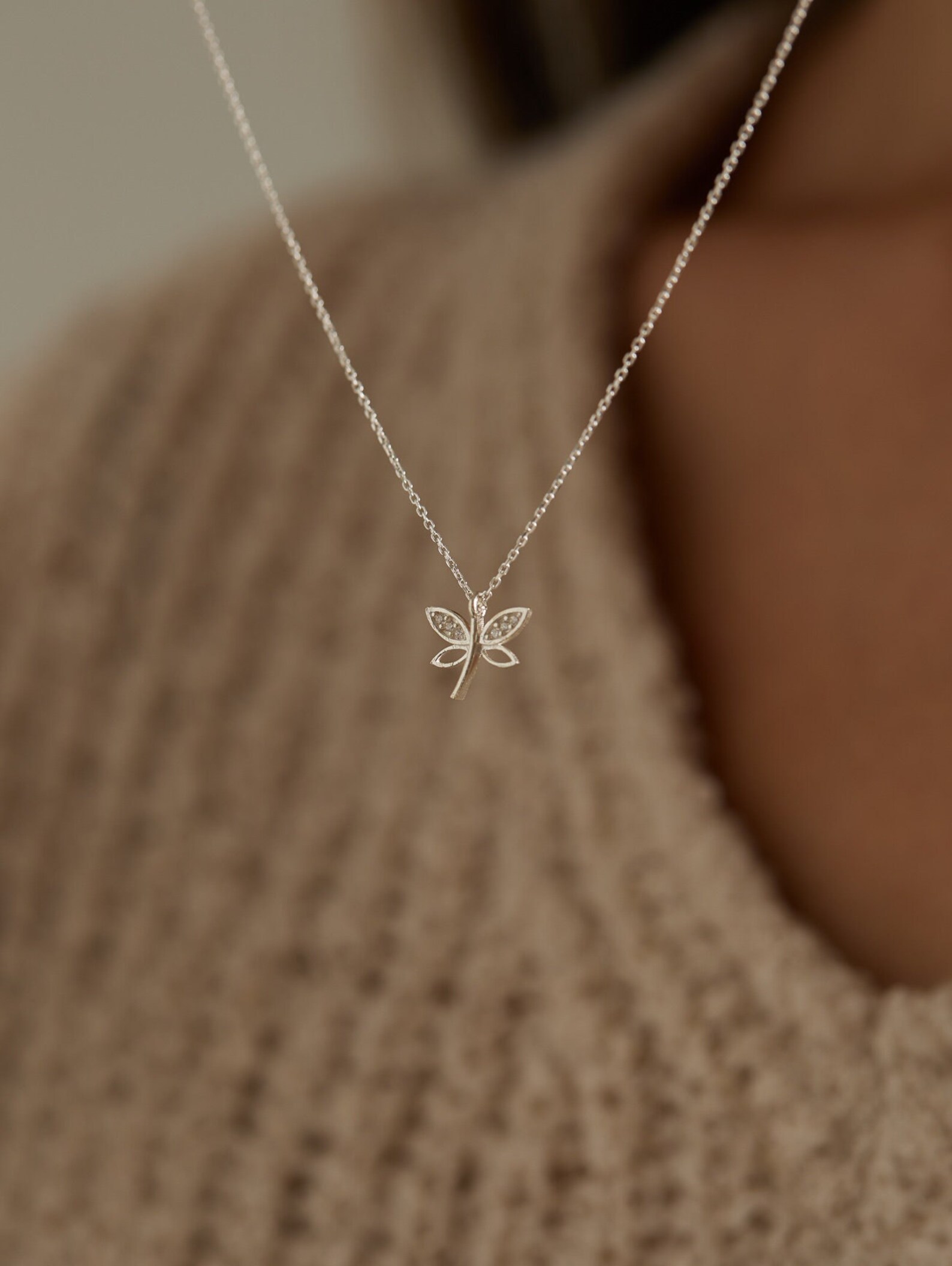 Dragonfly Necklace Chain With Pendant 925 Sterling Silver - Etsy