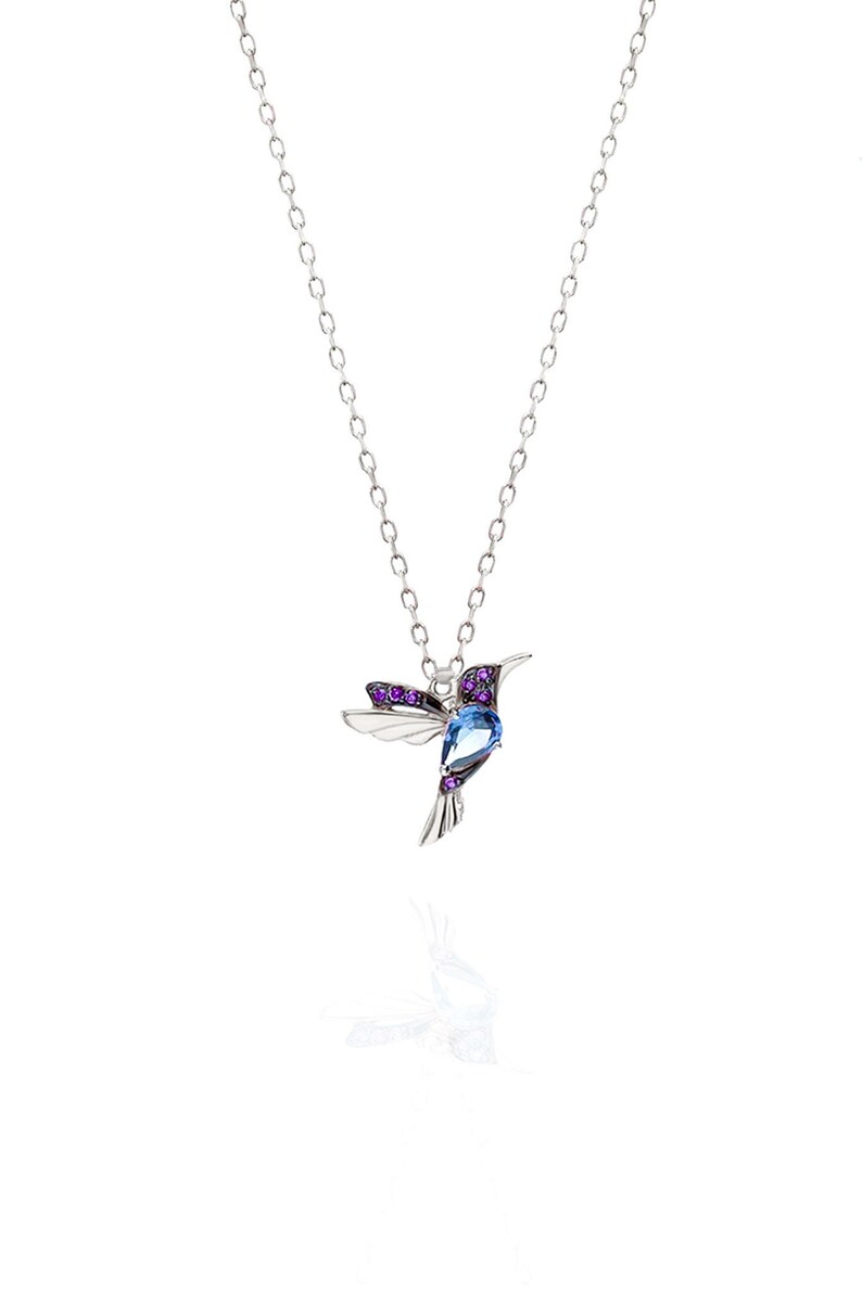 Necklace Hummingbird Bird 925 Sterling Silver Rosegold - Etsy
