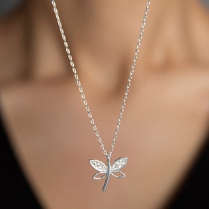 Dragonfly Necklace Chain With Pendant 925 Sterling Silver, Swarovski ...