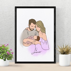 Custom Miscarriage/stillborn/loss Family Memorial Portrait- Digital ...