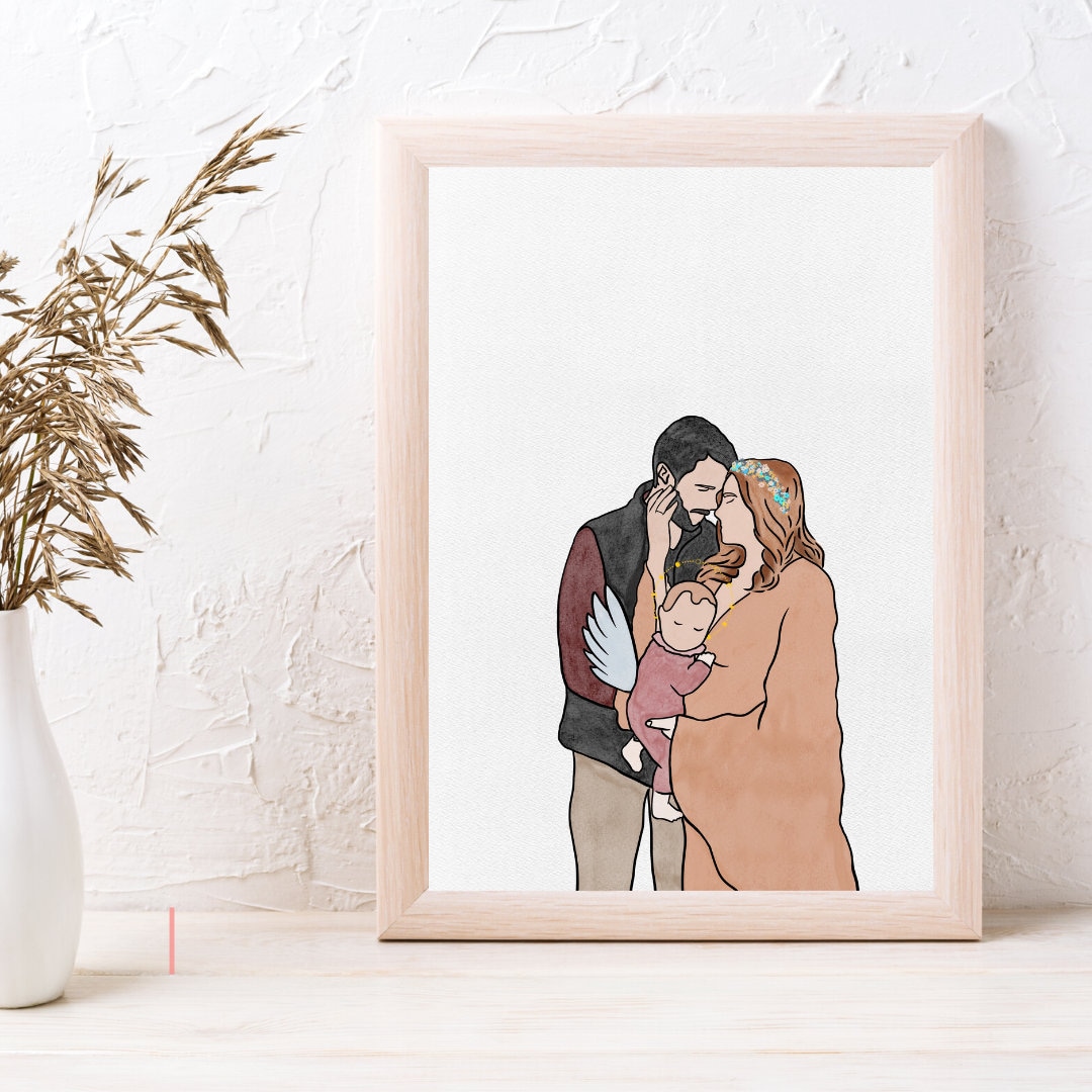 Custom Miscarriage/stillborn/loss Family Memorial Portrait- Digital ...
