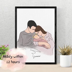 Custom Miscarriage/stillborn/loss Family Memorial Portrait Digital ...