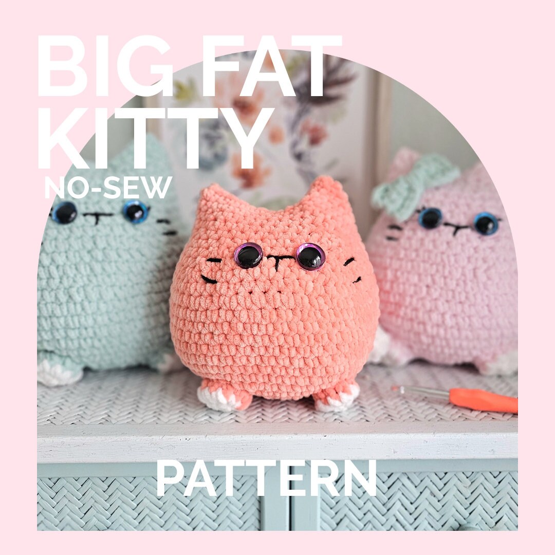 Cat CROCHET PATTERN Instant Download PDF No Sew Big Fat Kitty - Etsy