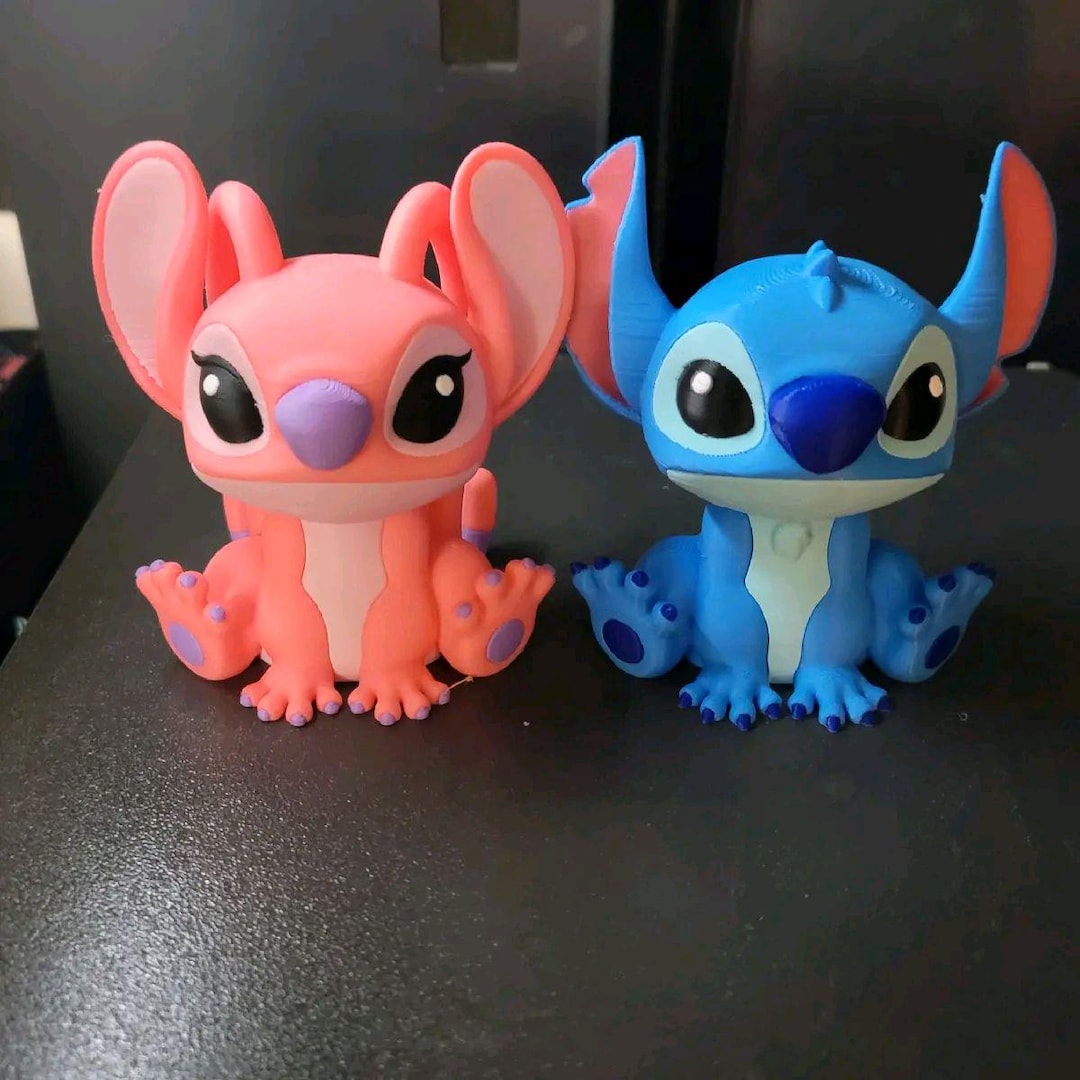 3d Printed Stitch and Angel Statues - Etsy