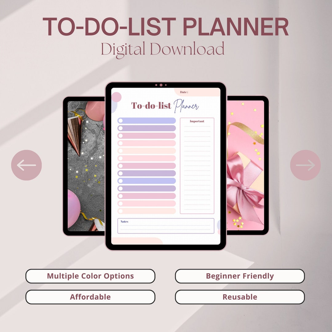 Pink To-do List Planner – Beginner Friendly Digital Download - Etsy