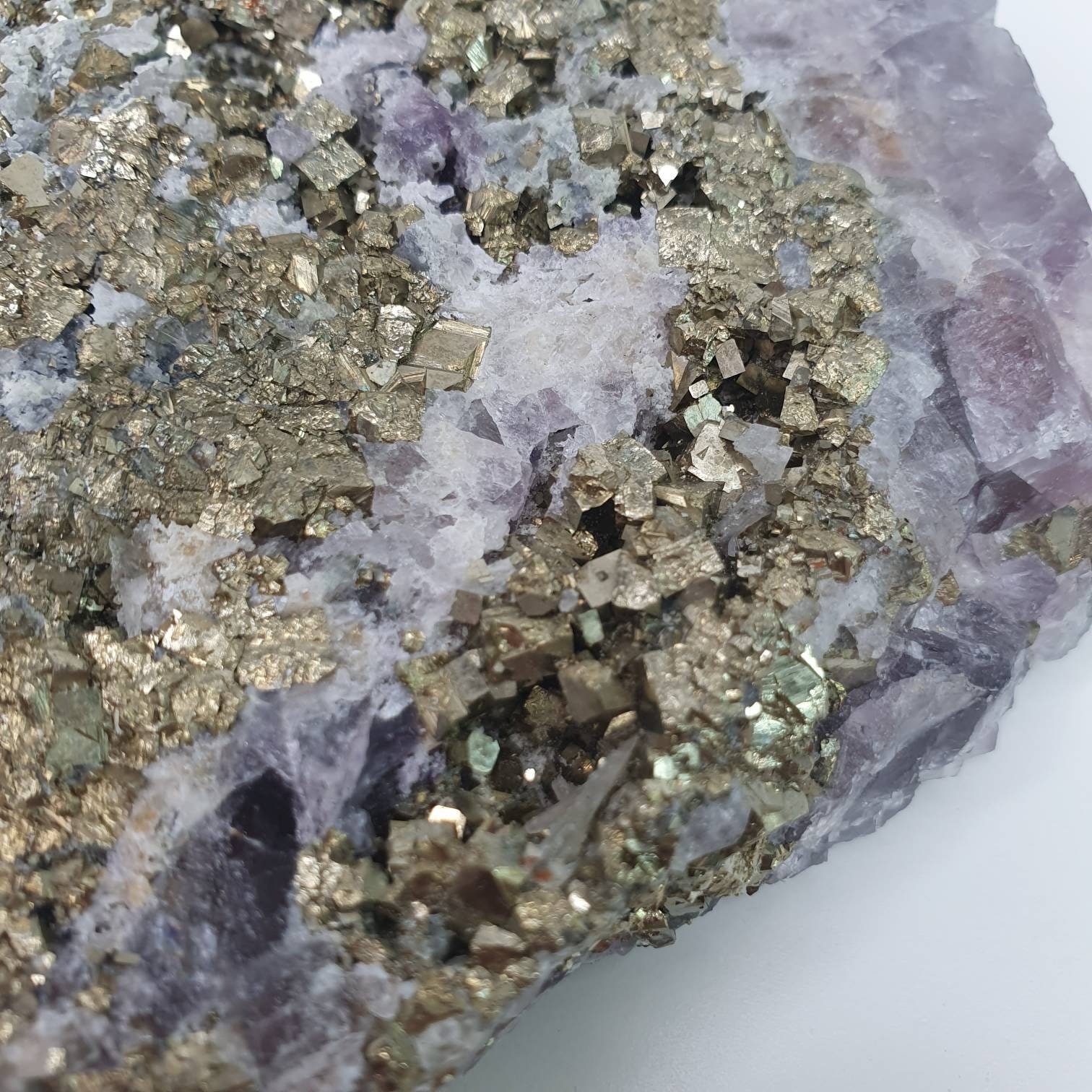 Pyrite Specimen With Amethyst Inclusions & Clear Quartz 673g - Etsy