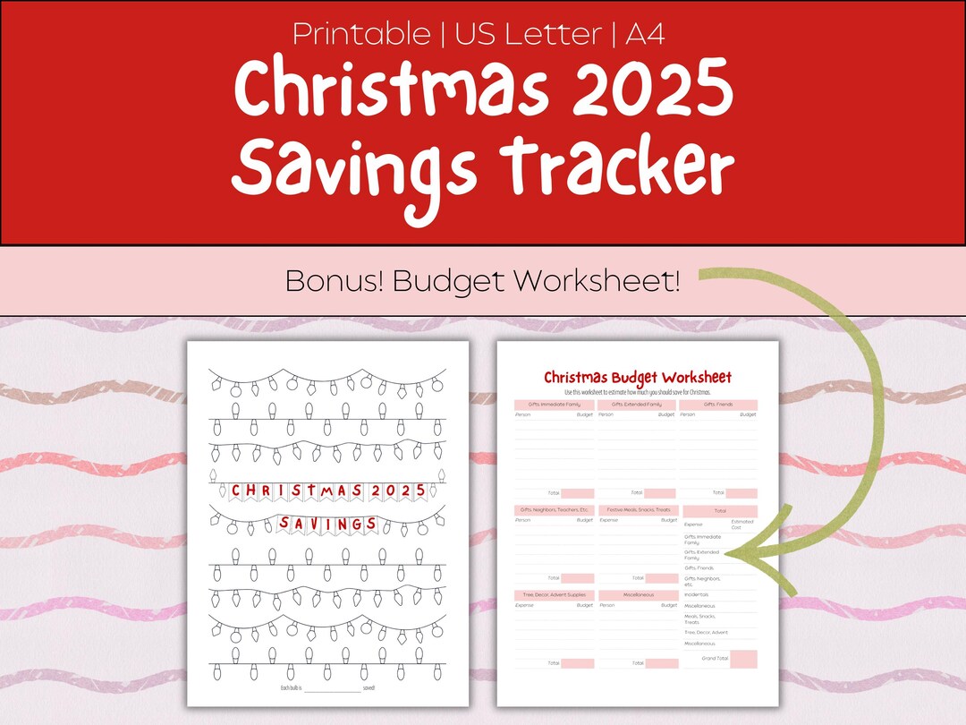 2025 Holiday Savings Tracker | Christmas Savings Tracker | December ...