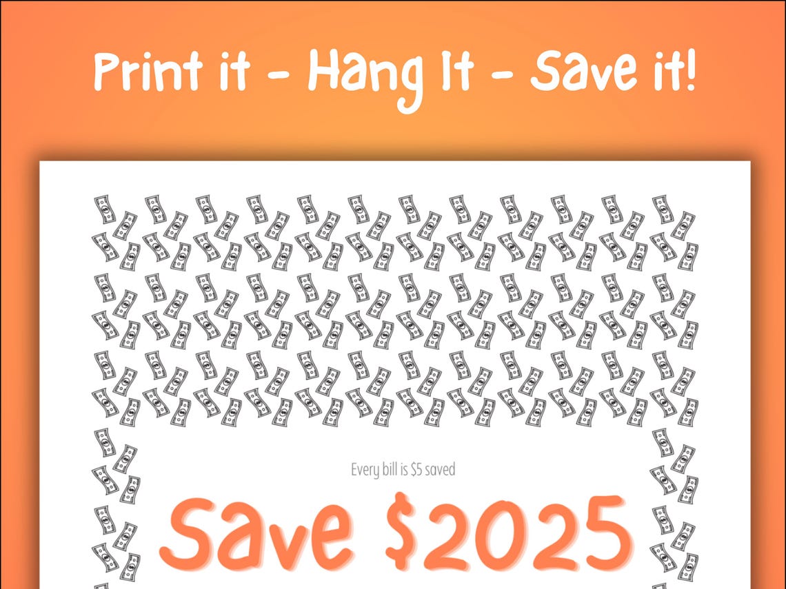 2025 Savings Challenge Printable | Save 2025 in 2025 | Savings Tracker ...