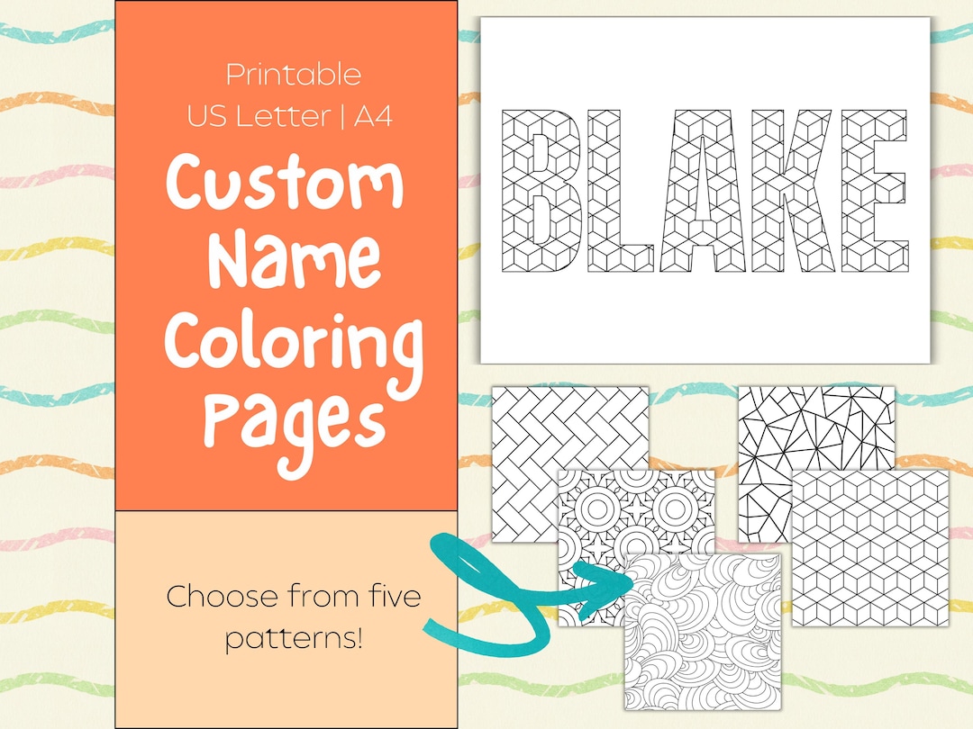 Name Coloring Page PDF | Customized A4 or US Letter Printable ...