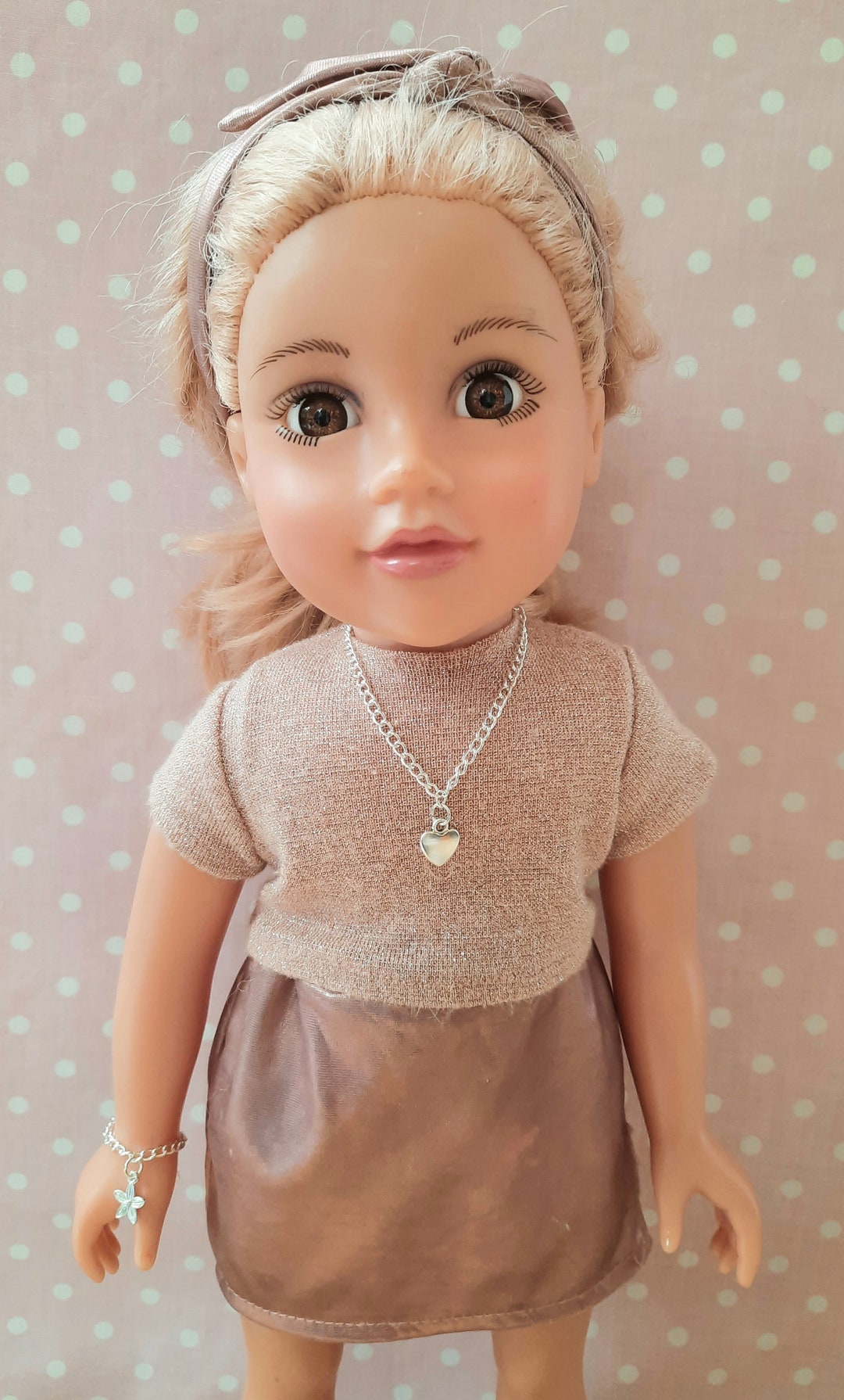 Designa Friend / American Girl Doll's Heart Charm Necklace and Flower ...