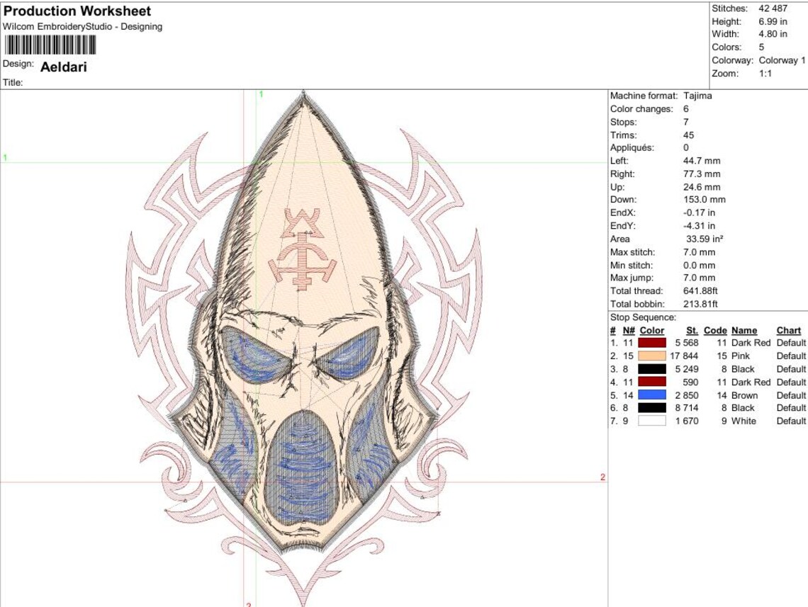 Warhammer Inspired Aeldari Embroidery Design - Etsy