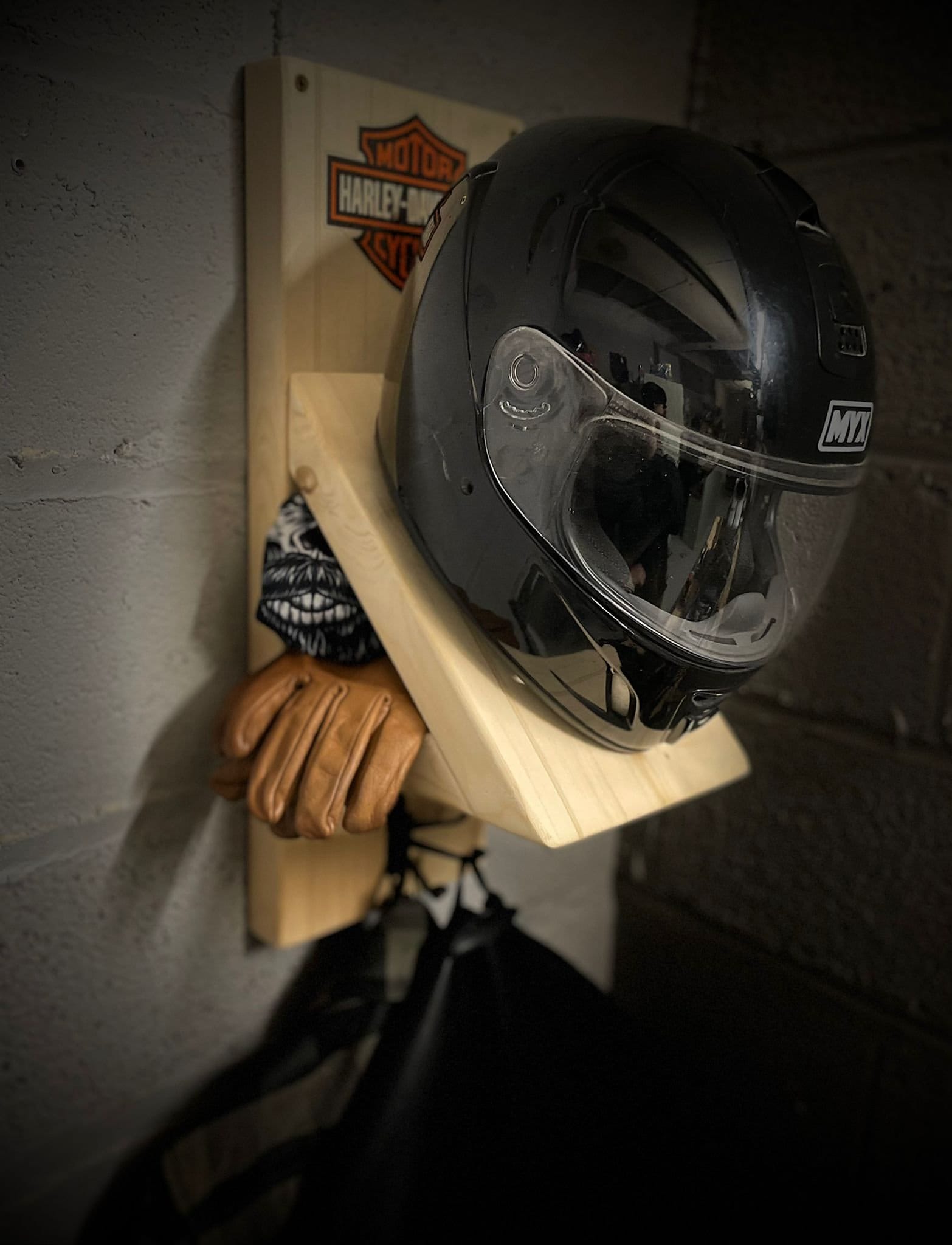 Helmet Wall Mount Personalised Motorcycle Helmet & Jacket Holder ...