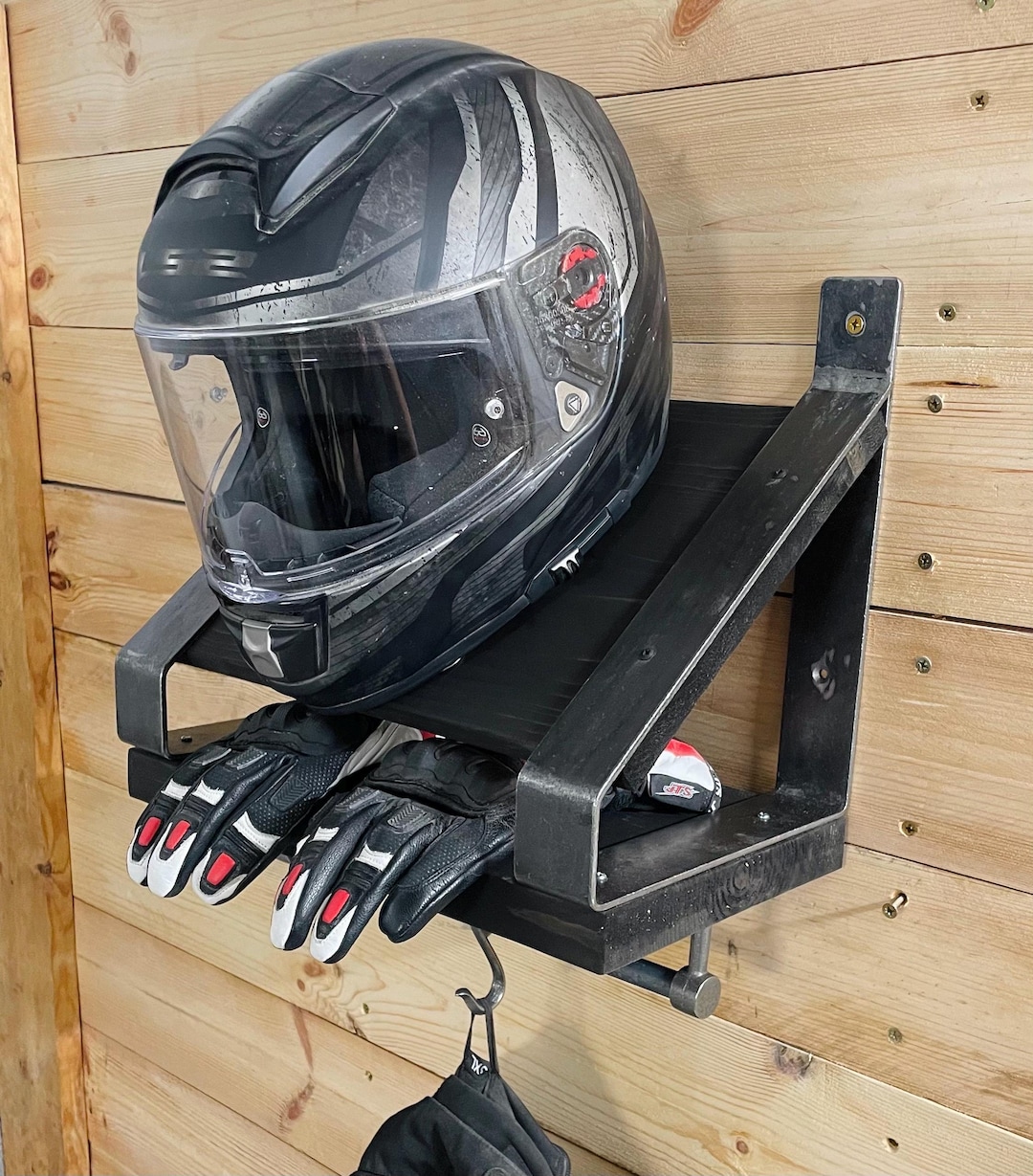 Motorbike Helmet Storage Rack Motorcycle Gear Tidy - Etsy UK
