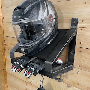 Motorbike Helmet Storage Rack Motorcycle Gear Tidy - Etsy UK