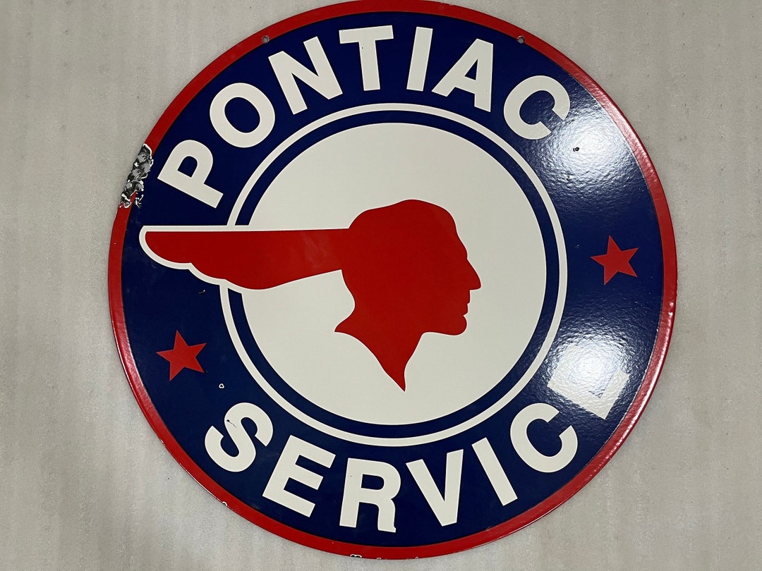 Double Sided Pontiac Service Porcelain Enamel Sign. - Etsy