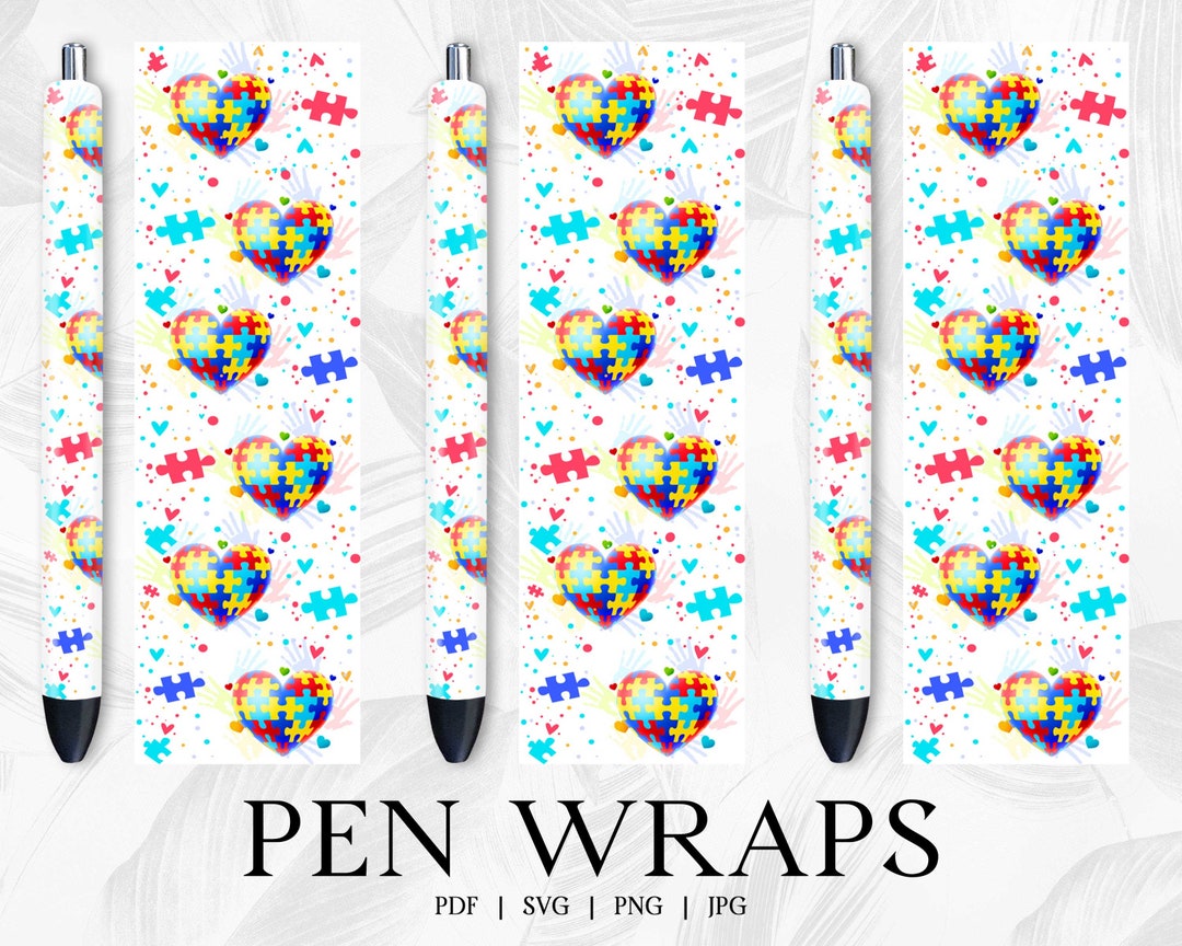 Autism Pen Wrap, Pen Wrap Svg, Sublimation Pen Wrap Design, Epoxy Pen ...