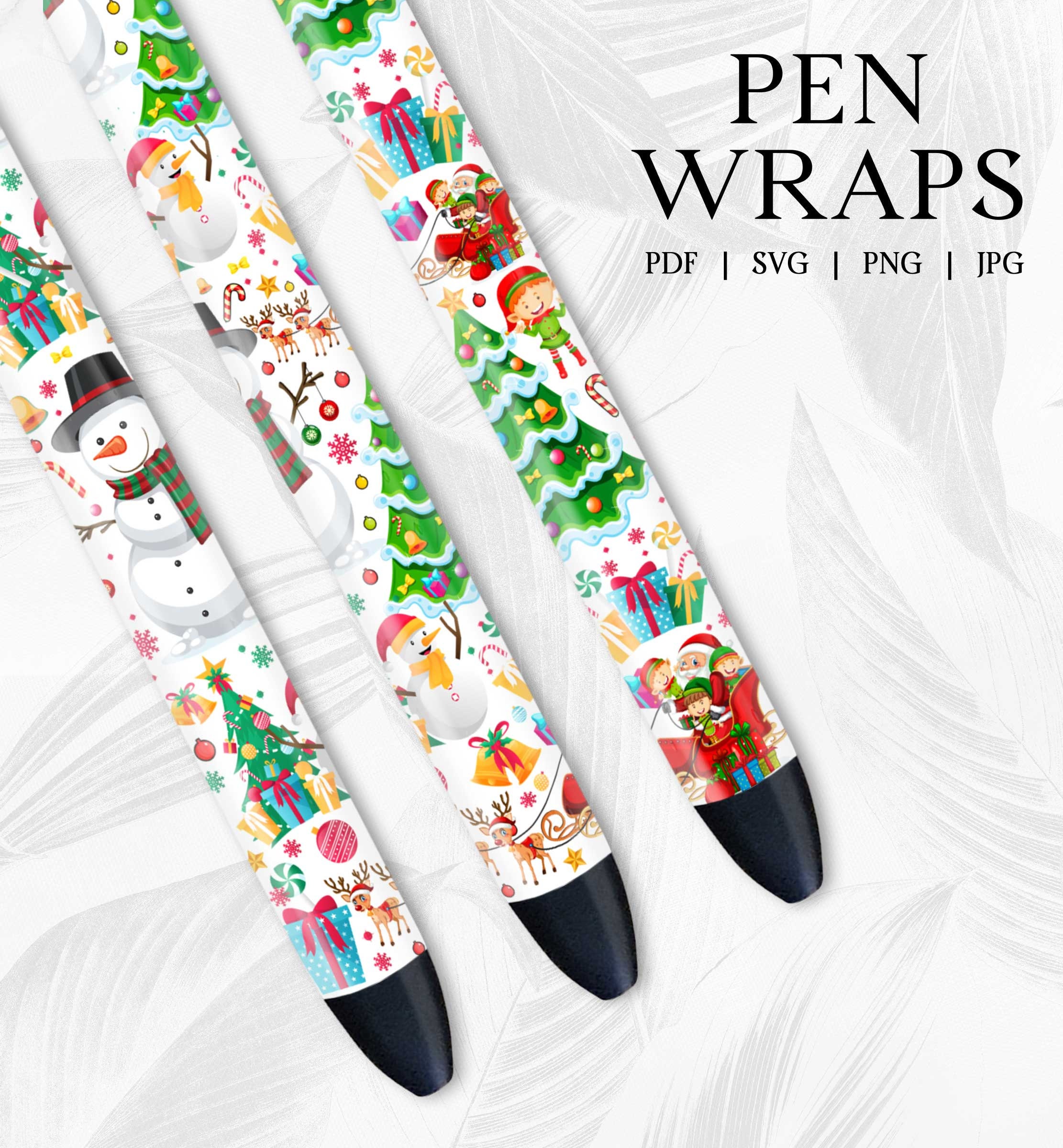 Christmas Pen Wraps, Pen Wrap Svg, Inkjoy Pen Wraps, Epoxy Pen Wrapssvg ...