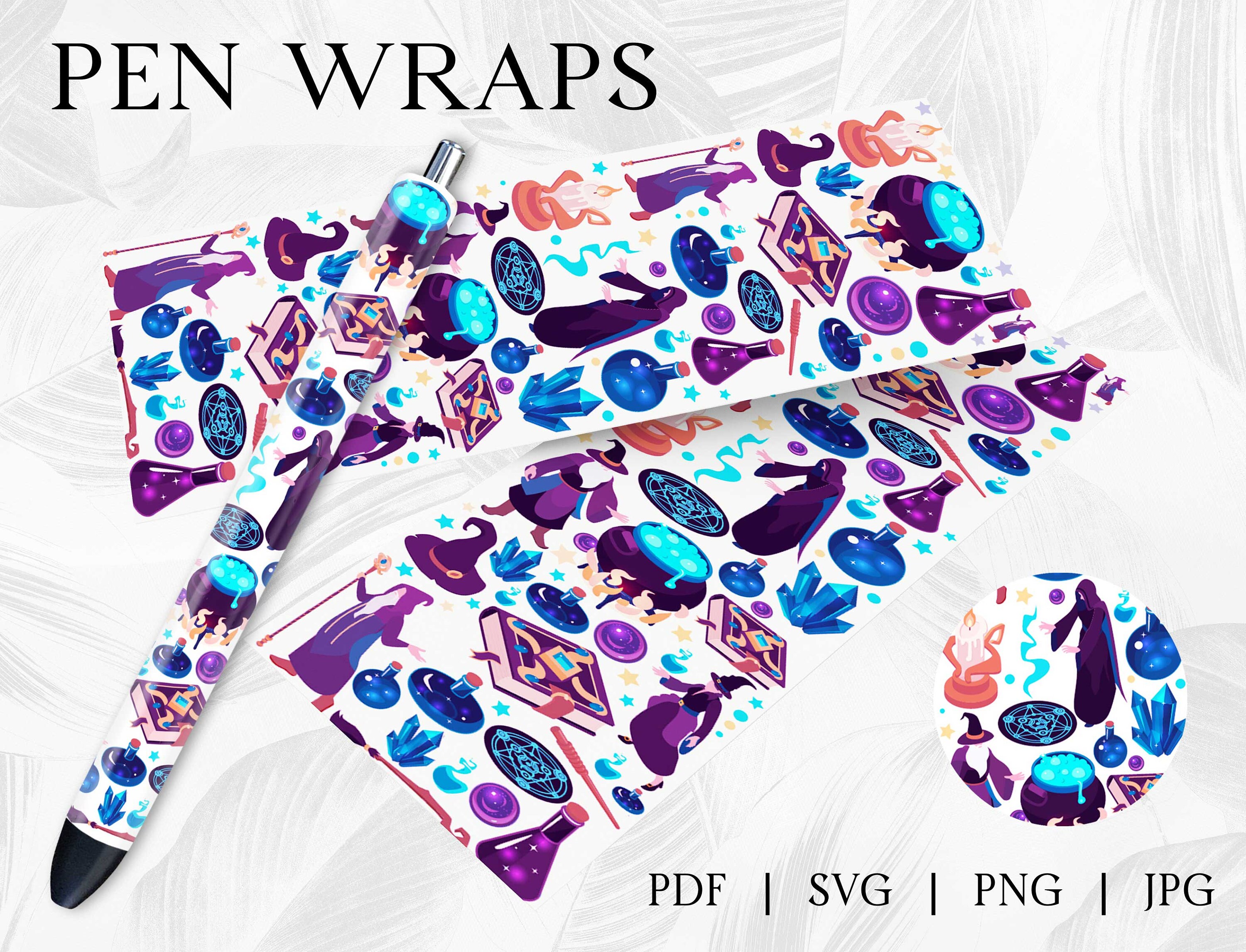 Magic Pen Wrap, Pen Wrapsvg,sublimation Pen Wrap, Pen Wrap Png, Glitter ...