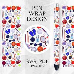 Sports Pen Wrap, Pen Wraps, Pen Wrap Svg, Sublimation Pen Wrap, Pen ...