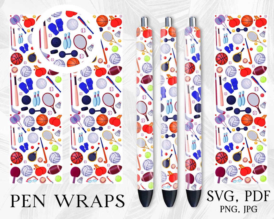 Sports Pen Wrap, Pen Wraps, Pen Wrap Svg, Sublimation Pen Wrap, Pen ...
