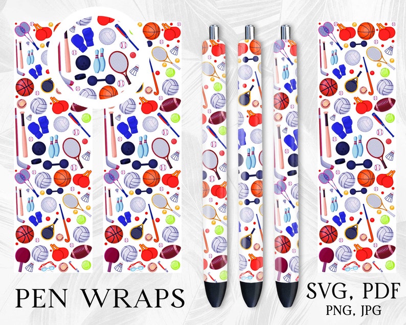 Sports Pen Wrap, Pen Wraps, Pen Wrap Svg, Sublimation Pen Wrap, Pen ...