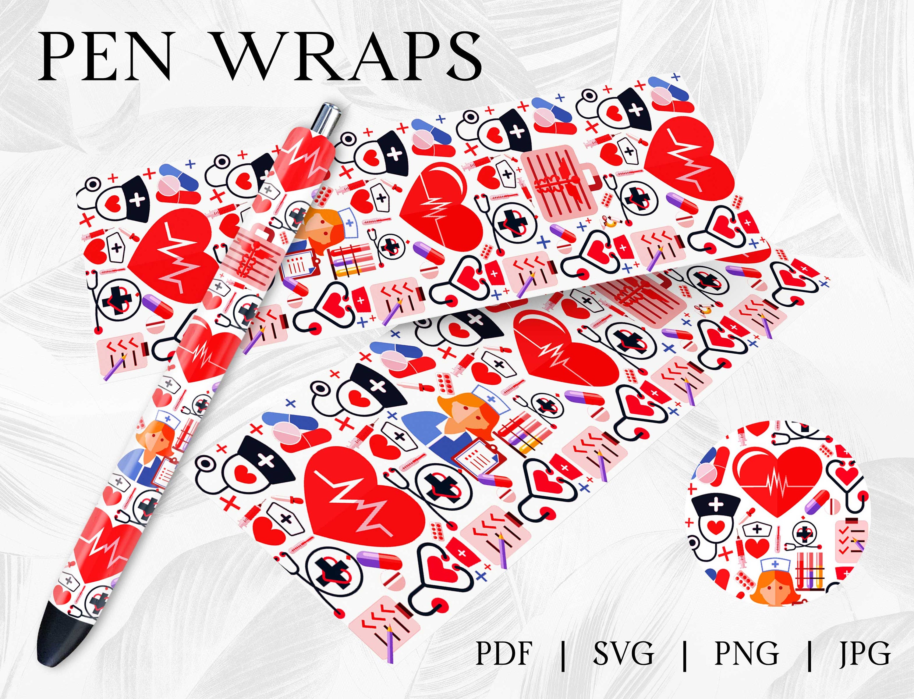 Nurse Pen Wrap, Pen Wraps, Pen Wrap Svg, Sublimation Pen Wrap, Pen Wrap ...