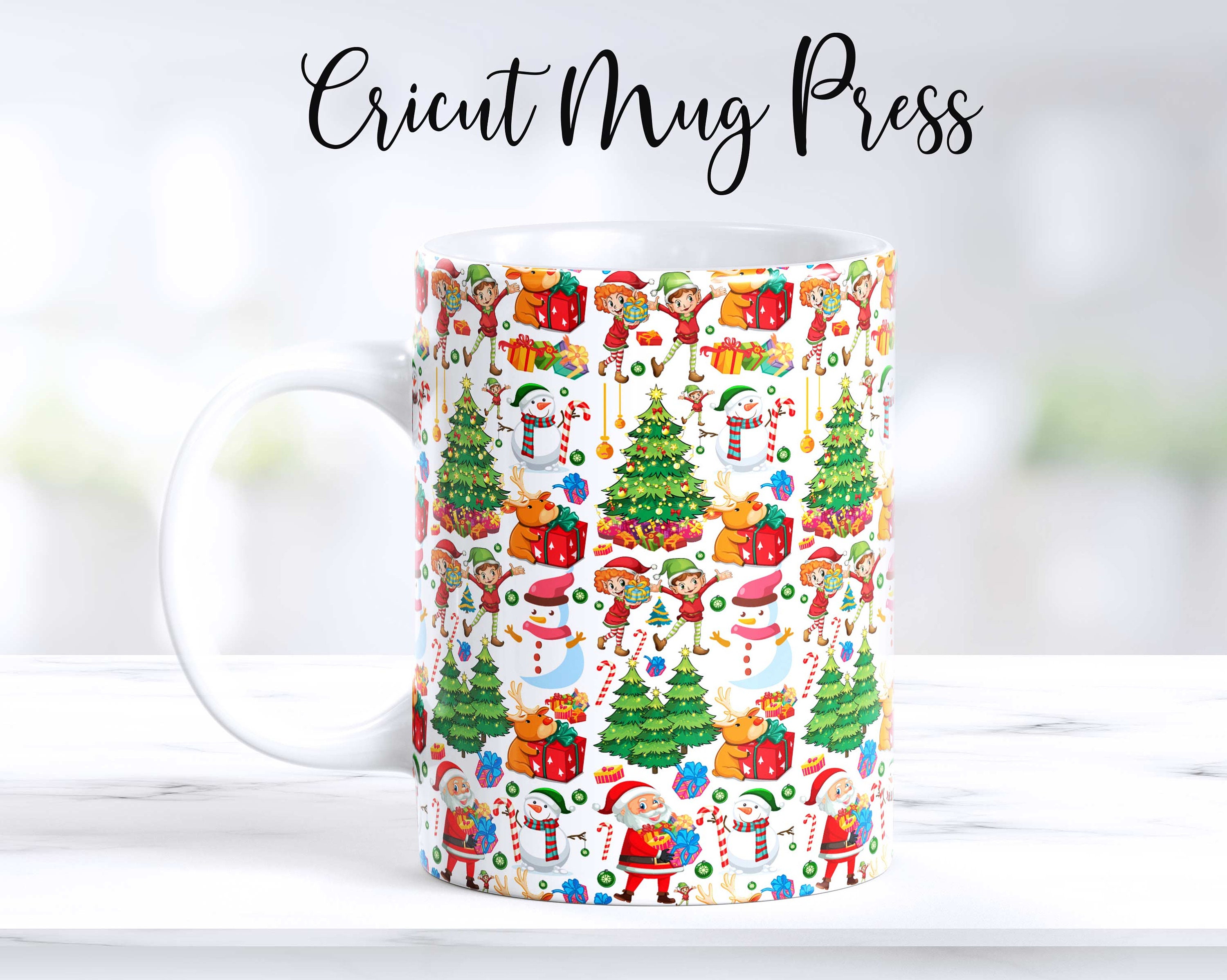Christmas Mug Wrap, Cricut Mug Press Svg, Christmas Mug Wrap ...