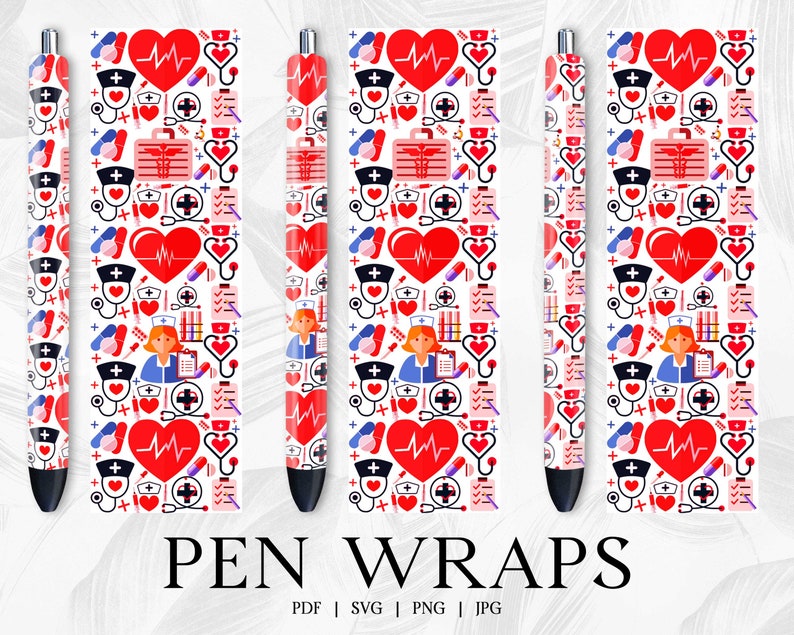 Nurse Pen Wrap, Pen Wraps, Pen Wrap Svg, Sublimation Pen Wrap, Pen Wrap ...