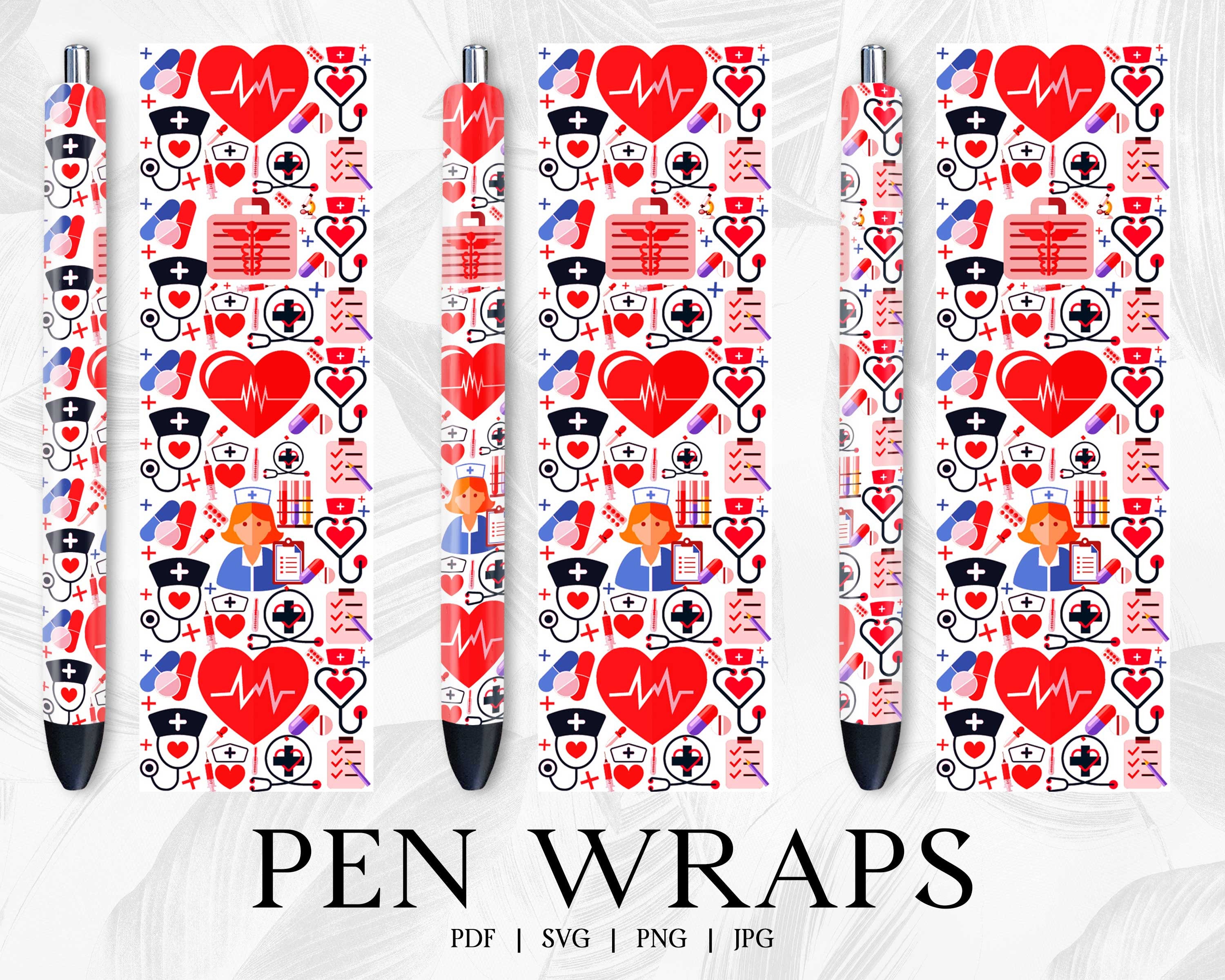 Nurse Pen Wrap, Pen Wraps, Pen Wrap Svg, Sublimation Pen Wrap, Pen Wrap ...