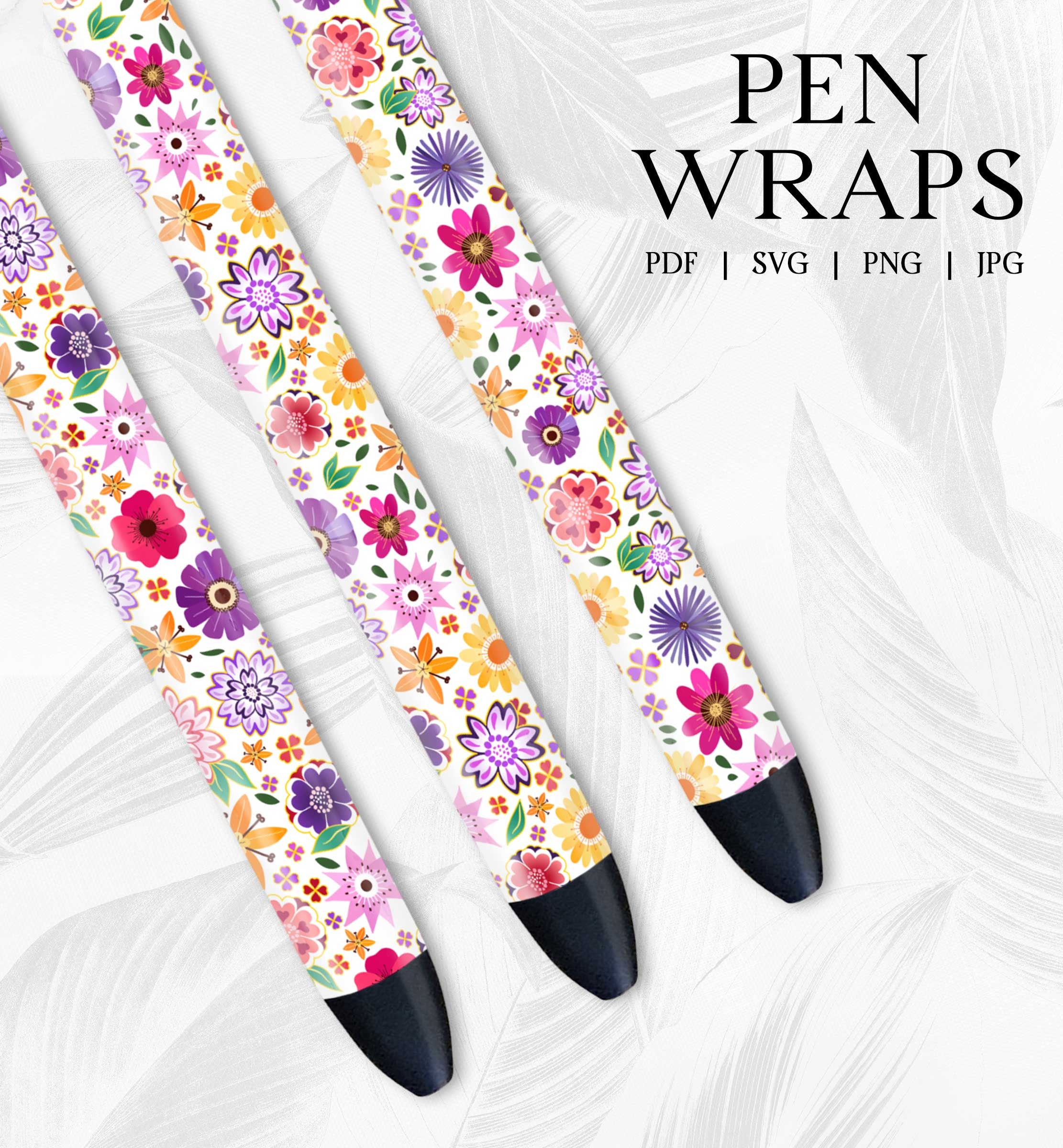Pink Flower Pen Wrap, Pen Wrap Svg, Sublimation Pen Wrap Design, Epoxy ...