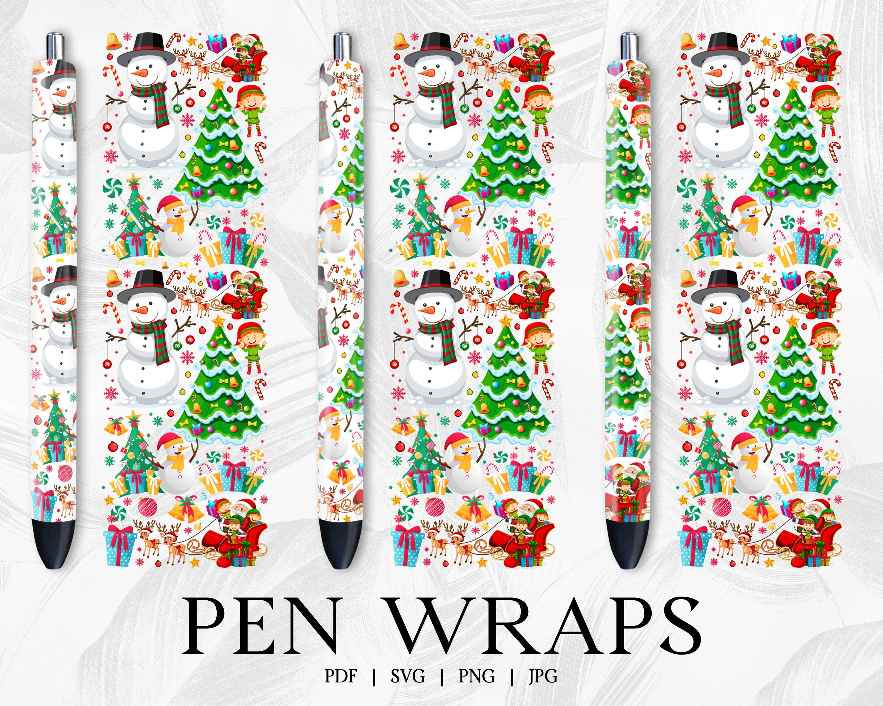 Christmas Pen Wraps, Pen Wrap Svg, Inkjoy Pen Wraps, Epoxy Pen Wrapssvg ...
