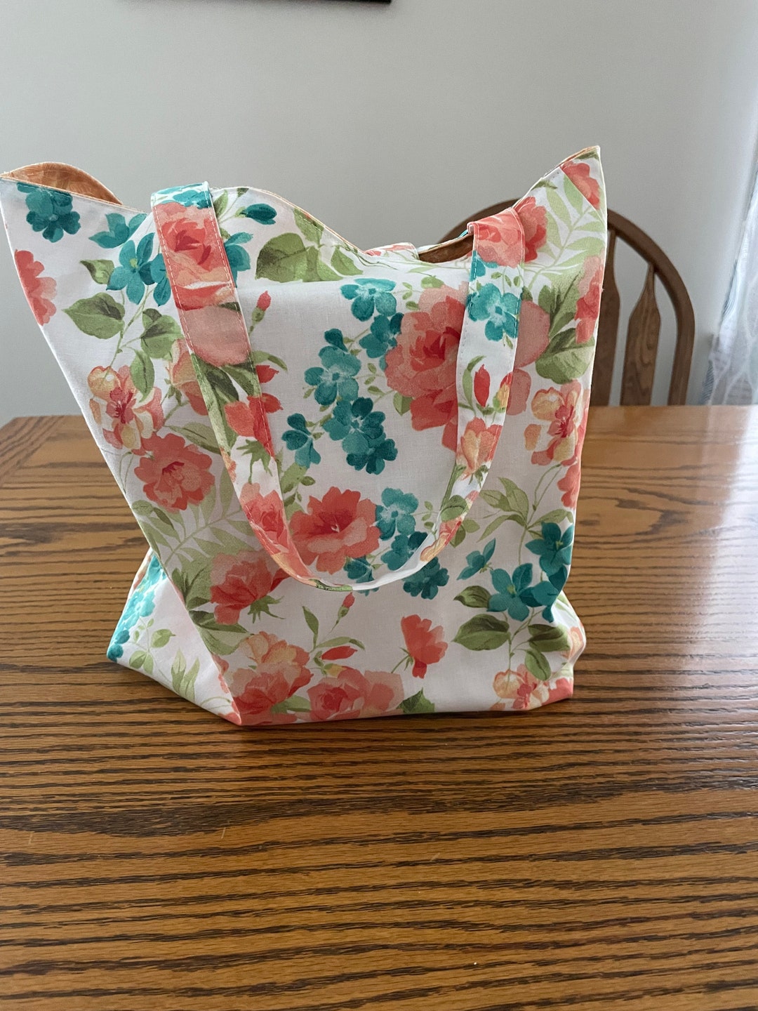 Floral Print Tote Bags With Matching Zippered Pouch - Etsy