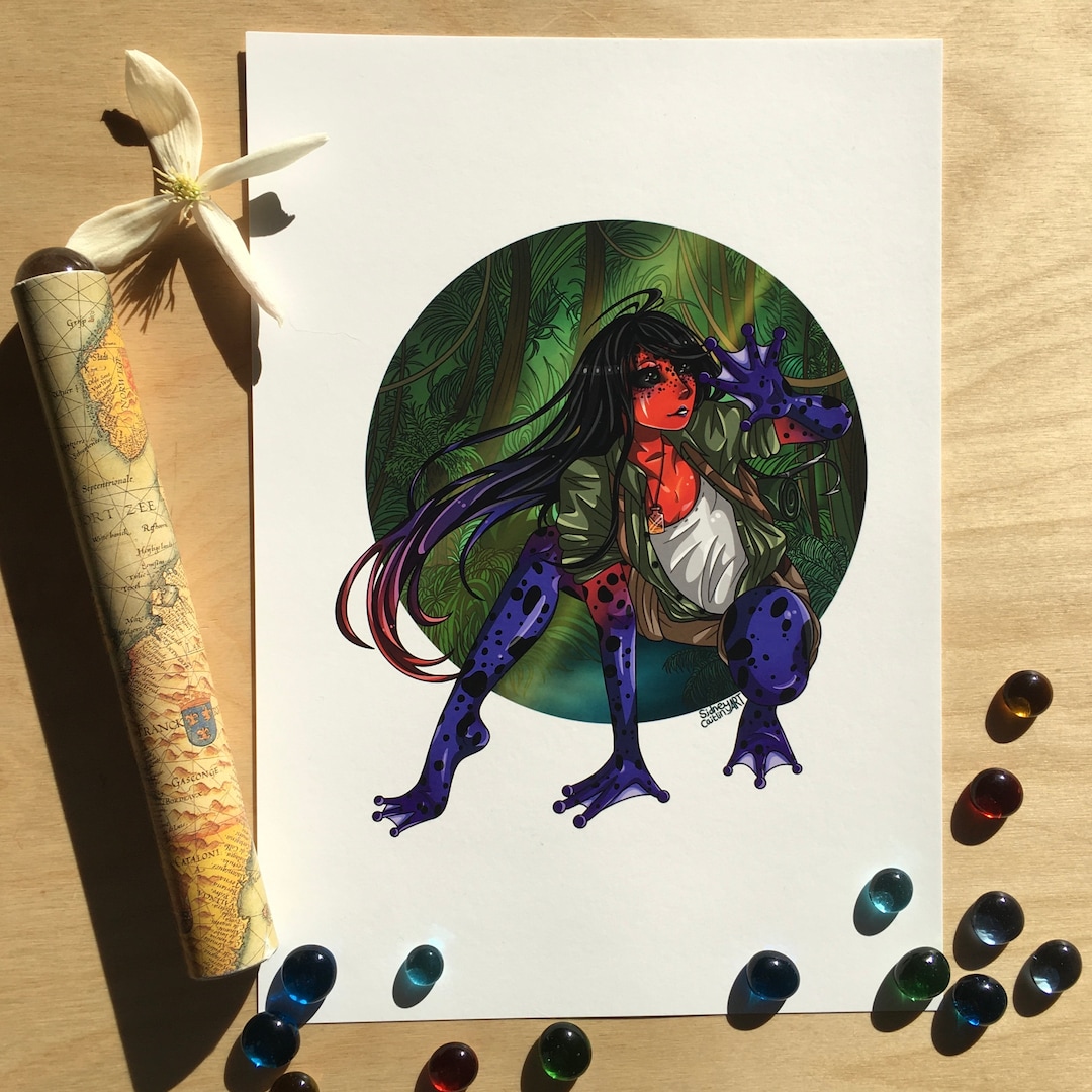 Rainforest Jewel Portrait Art Print | Poison Dart Frog - Etsy