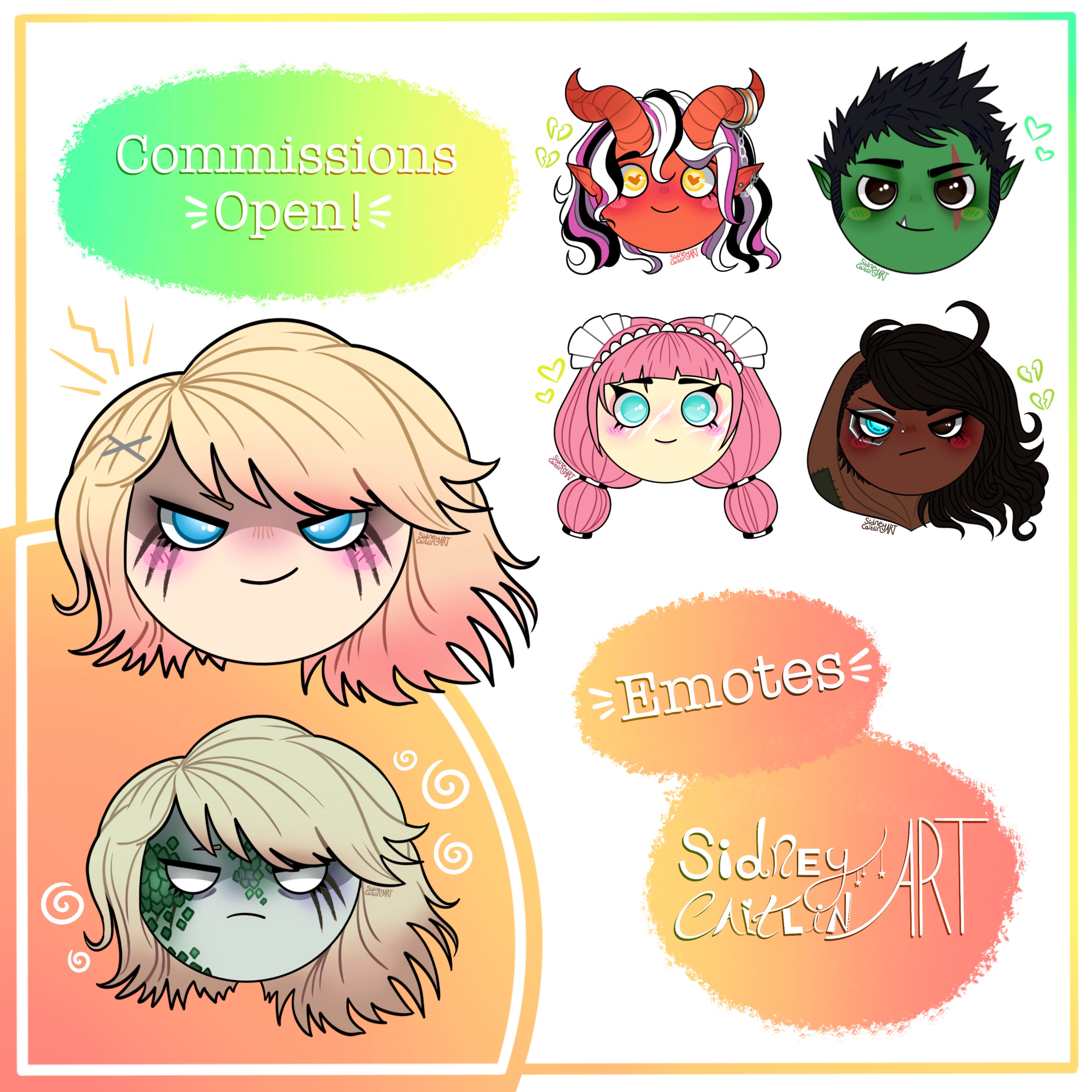 COMMISSIONS OPEN Emotes Emojis Emoticons Digital Art Custom Commission ...