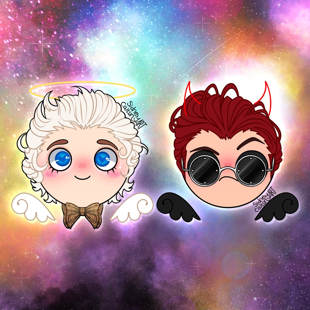 Angel and Demon Emotes Emojis Emoticons Cute Chibis for - Etsy