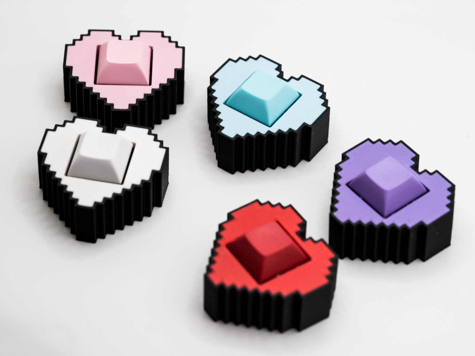 Retro Pixel Art Heart Clicky Mechanical Switch Fidget Toy W/ Adjustable ...