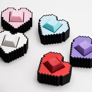 Retro Pixel Art Heart Clicky Mechanical Switch Fidget Toy W/ Adjustable ...