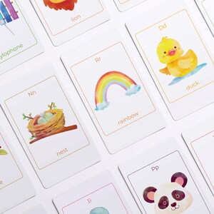 Alphabet Flash Cards Watercolor Montessori Educational - Etsy