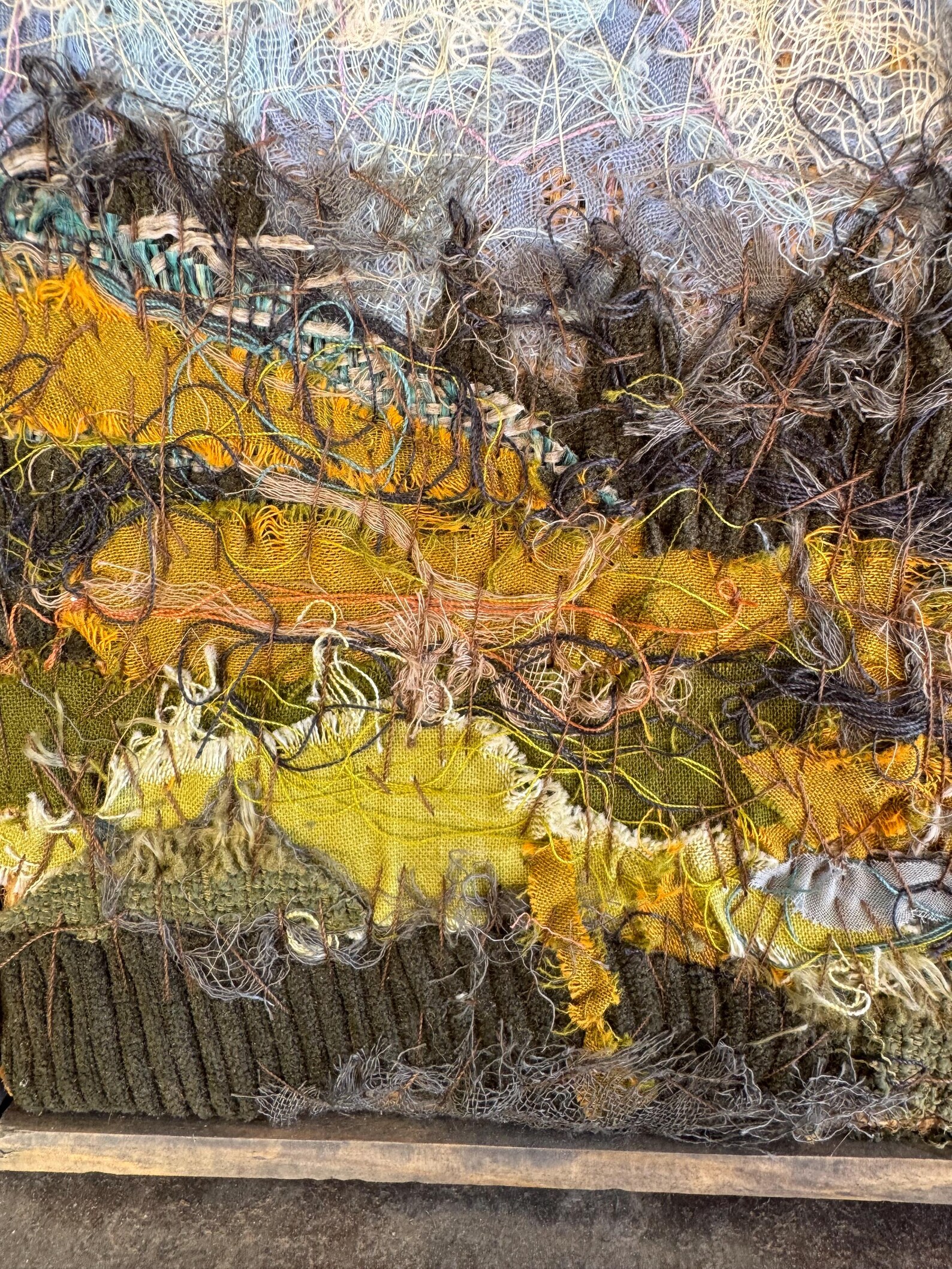 Pine Field Landscape Original Fiber Fine Art Stitched Flower Painting ...