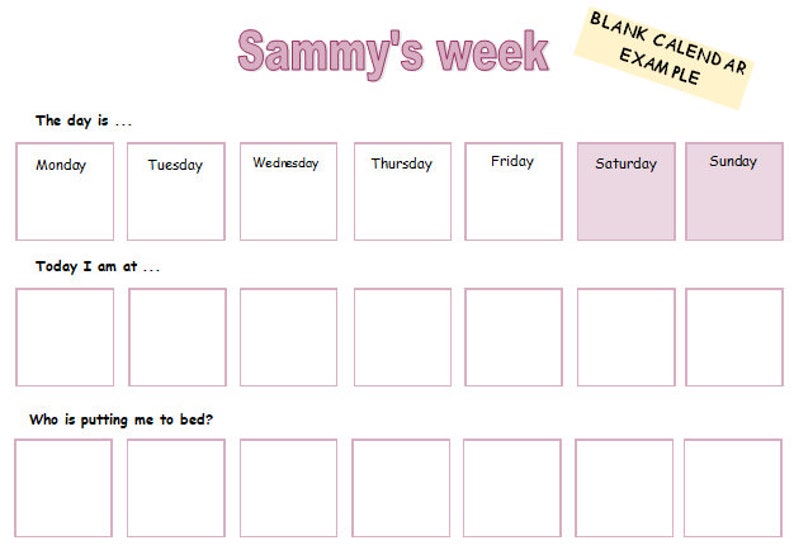 Co-parenting, Child-friendly Weekly Routine Calendar - Etsy
