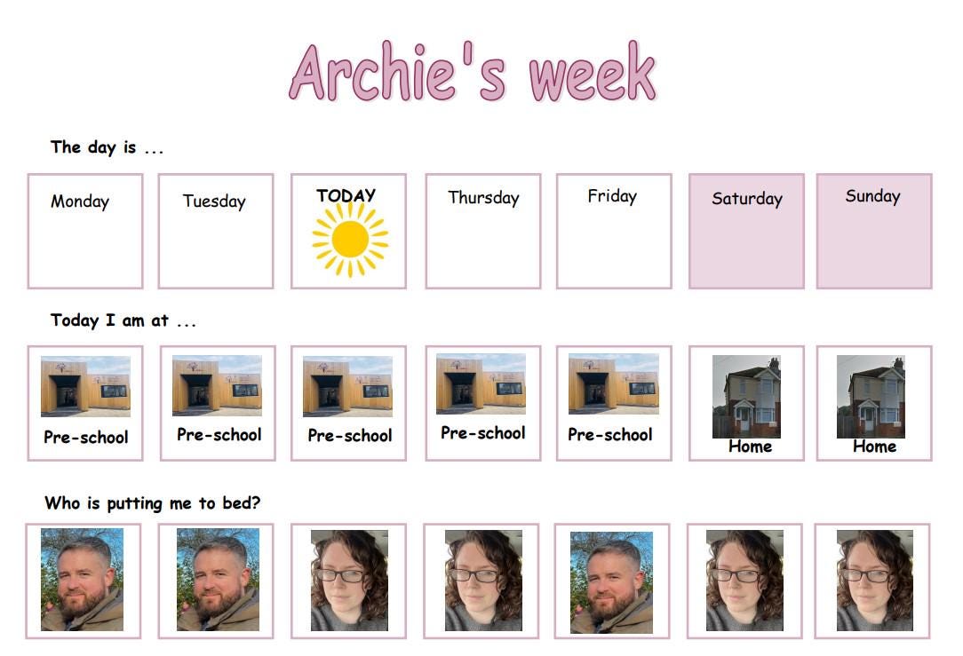 Co-parenting, Child-friendly Weekly Routine Calendar - Etsy