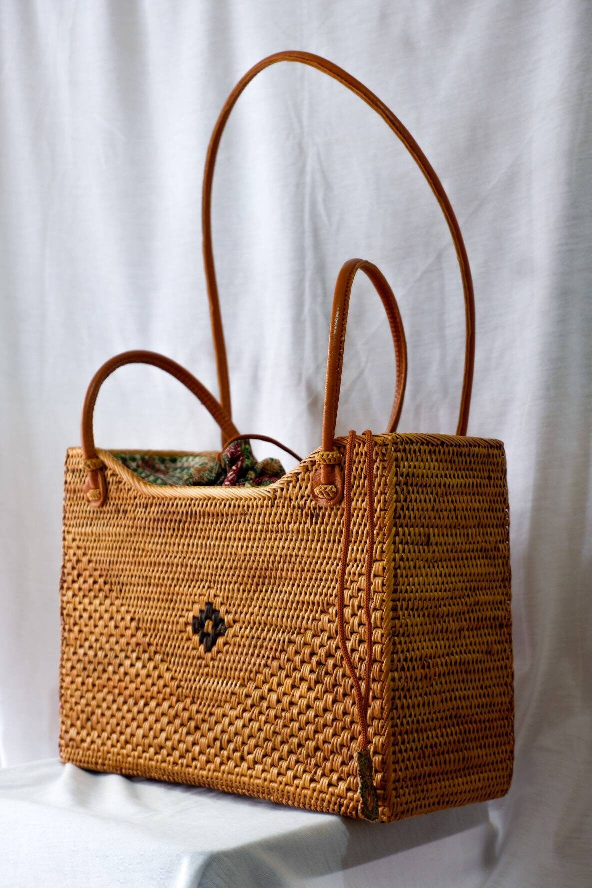 Rattan Bag Ata Grass Plaited Rattan Tote Bag Rattan - Etsy